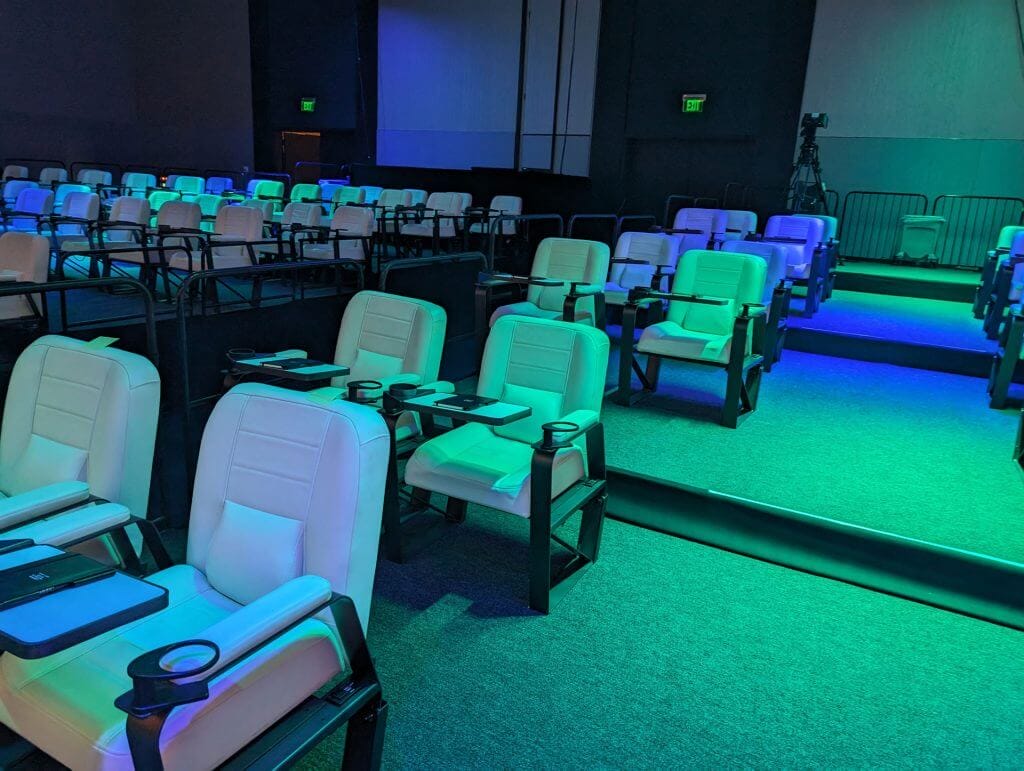 Can you use different chair types for comfort on seating risers? • In ...